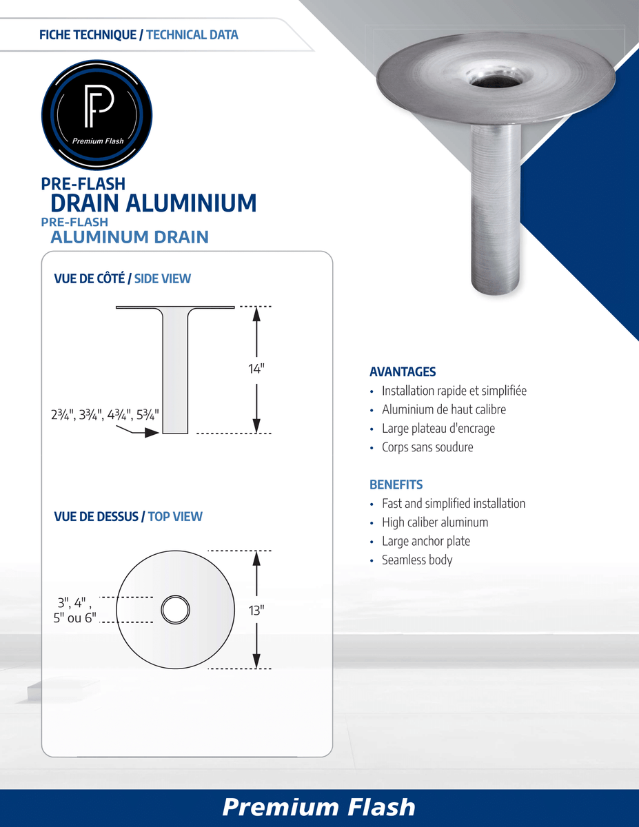 Pre-Flash™ Drain Aluminium – Premium Flash