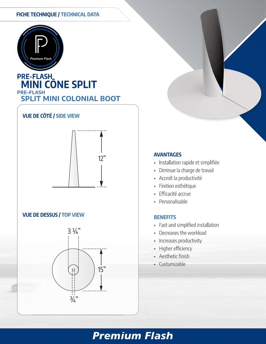 PVC – Pre-Flash™ Mini-Cône Split – Premium Flash